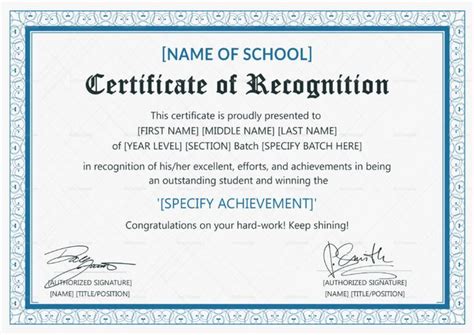 Acknowledgement Certificate Templates