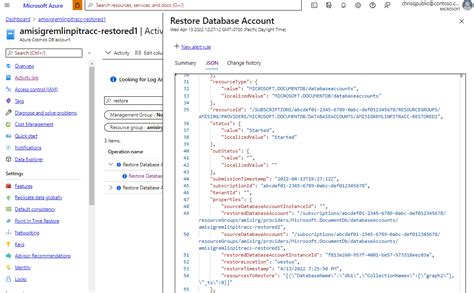 Auditing The Point In Time Restore Action For Continuous Backup Mode In