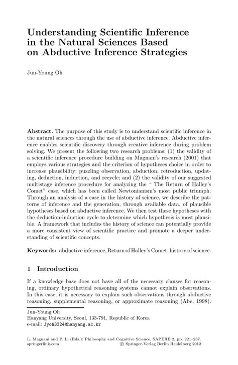 PDF Understanding Scientific Inference In The Natural Sciences Based On Abductive Inference