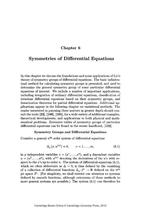 Symmetries Of Differential Equations Chapter 6 Equivalence
