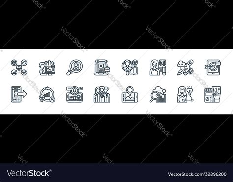 Digital Transformation Line Icons Linear Set Vector Image