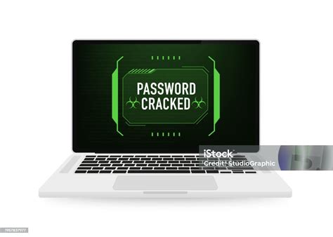 Cracking Password On The Laptop Screen Hacking Interface Screen Modern Digital Layout Of Control
