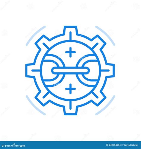 Streamlined Optimization Process Vector Line Icon Modern Technology To Increase Power Of Work