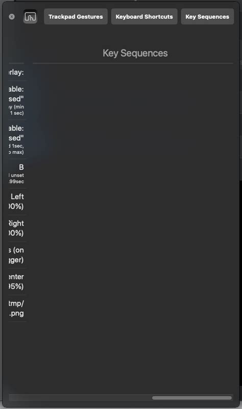 hot key cheat sheet doesn t seem to show key sequences bug reports bettertouchtool community