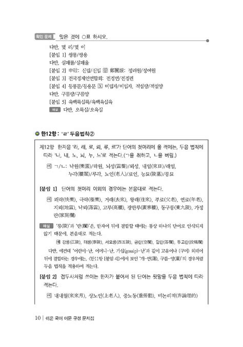알라딘 미리보기 쉬운 국어 어문 규정 문제집