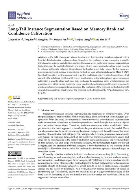 Pdf Long Tail Instance Segmentation Based On Memory Bank And