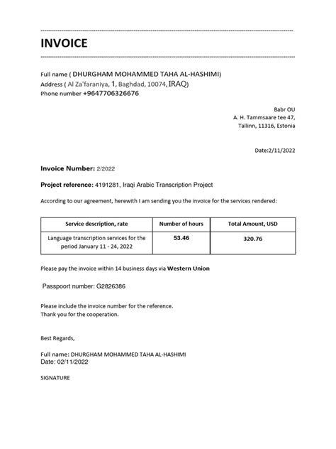 Invoice Template Jan 11 24 Babr Pdf