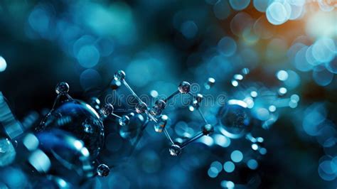 Scientific Backdrop Molecular Structure At Atomic Level Dark Blue