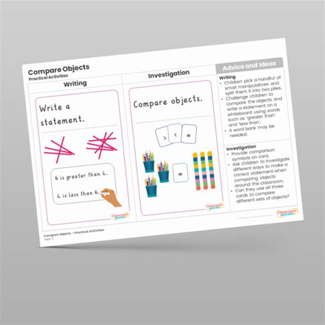 Year 2 Compare Objects Practical Activities 2 Resource Classroom Secrets