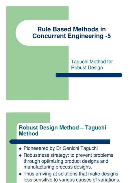 taguchi method for robust design pdf