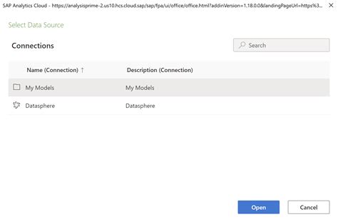 Adding A Table Sap Analytics Cloud Model Analysis Prime University