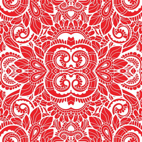 Hand Drawn Seamless Ornament Pattern Vector Floral Pattern Tracery