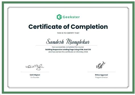 Sandesh Manglekar On Linkedin Geekster Html Css