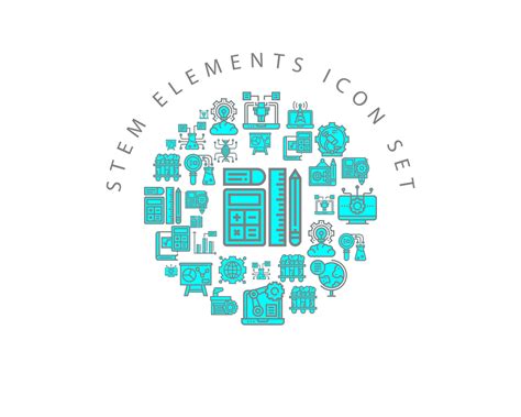 Stem Elements Icon Set Design On White Background 10728140 Vector Art