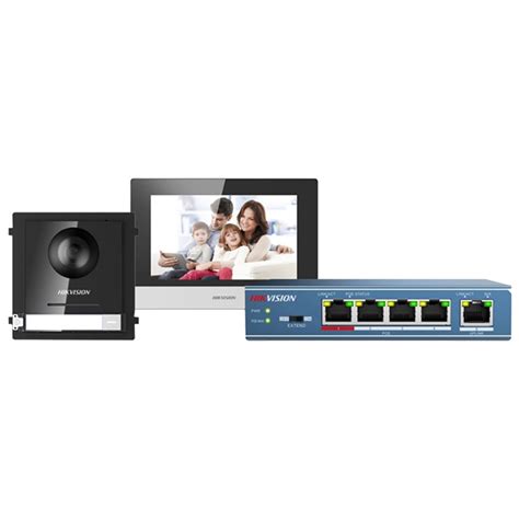 Hikvision 1 1 Video Intercom Kit With Sd Card And 4 Port Switch