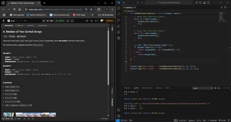 🚀 Solved Leetcode 4 Median Of Two Sorted Arrays 🎯 I Was On Mission