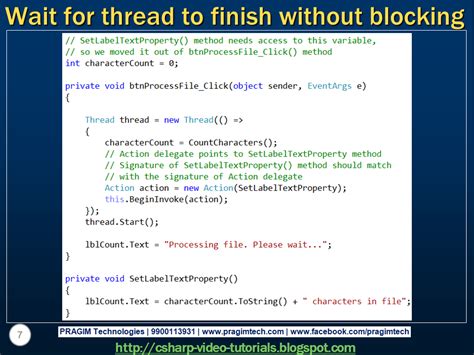 Sql Server Net And C Video Tutorial C Wait For Thread To Finish