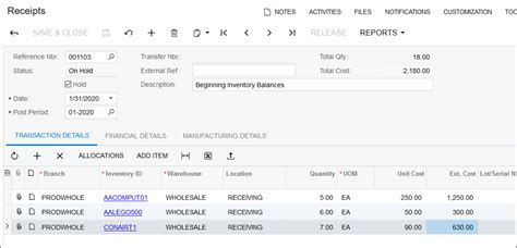 Importing Beginning Inventory Balances • Everything Else • Acumatica User Group Forums