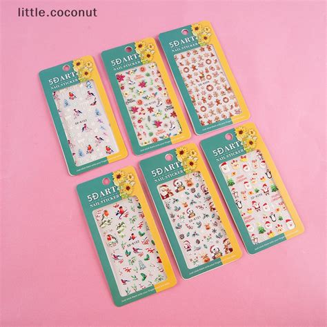 [conut] สติกเกอร์ ลายเกล็ดหิมะ ซานต้า คริสต์มาส 5d สําหรับติดตกแต่งเล็บ 2023 1 แผ่น