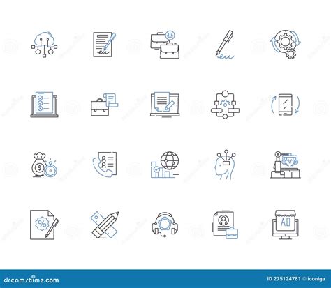 Operations Management Outline Icons Collection Planning Scheduling