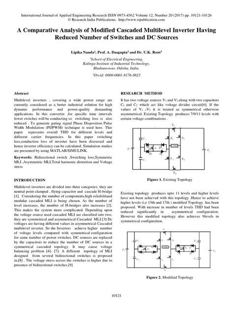 A Comparative Analysis Of Modified Cascaded Multilevel Inverter Havin