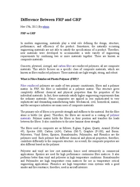 PDF Difference Between FRP And GRP DOKUMEN TIPS