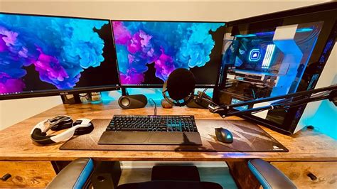 Dual Screen Gaming Desk Setup For YouTube