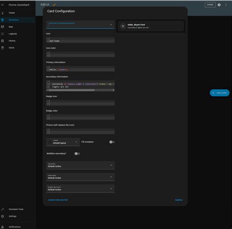 Started With Mushroom But No Visual Editor For Template Card Frontend Home Assistant Community