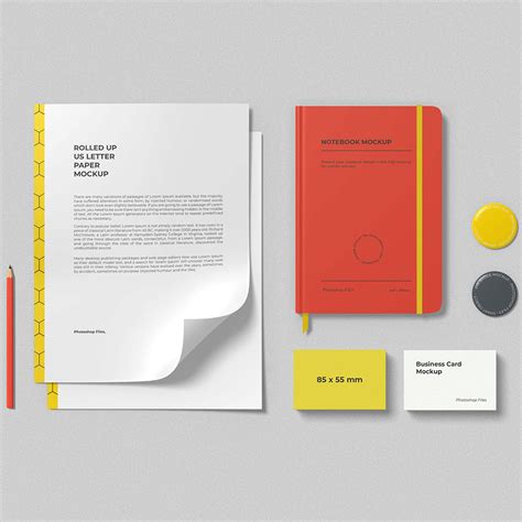 Notebook Mockup Design Red Table Foods