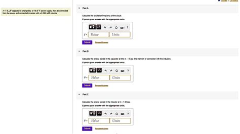 Solved A 17 0 Î¼f Capacitor Is Charged By A 145 0 V Power Supply Then Disconnected From The