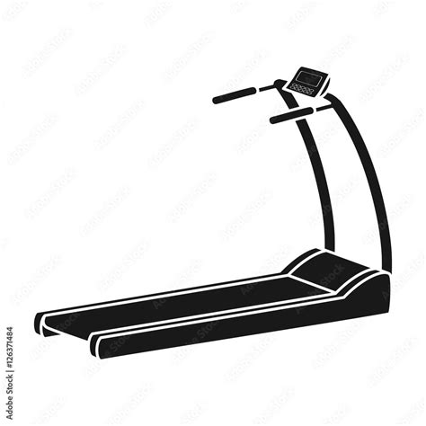Treadmill Icon In Black Style Isolated On White Background Sport And Fitness Symbol Stock