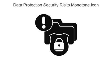 Data Protection Security Risks Monotone Icon In Powerpoint Pptx Png And