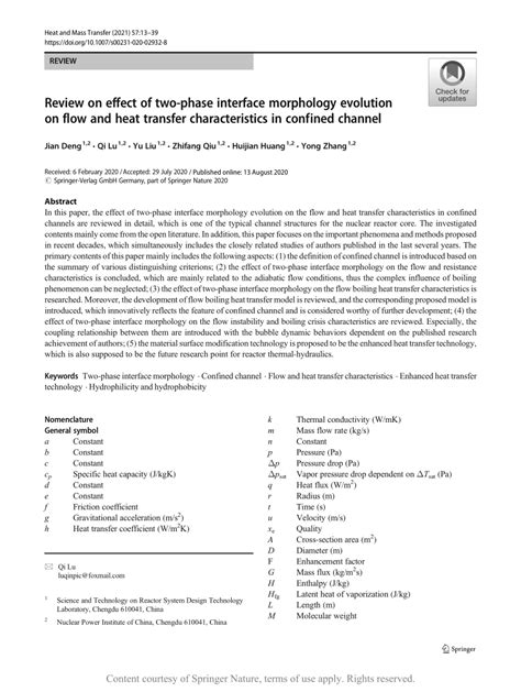 Review On Effect Of Two Phase Interface Morphology Evolution On Flow