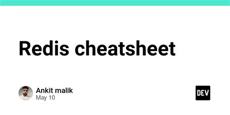Redis Cheatsheet Dev Community