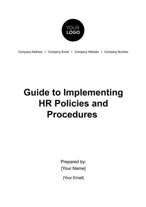 Free Guide To Implementing Hr Policies And Procedures Template To Edit
