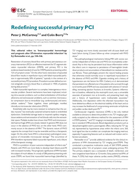 PDF Redefining Successful Primary PCI