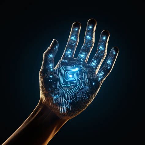 Finger Touching Electronic Circuit Board Technology And Innovation Concept Stock Illustration