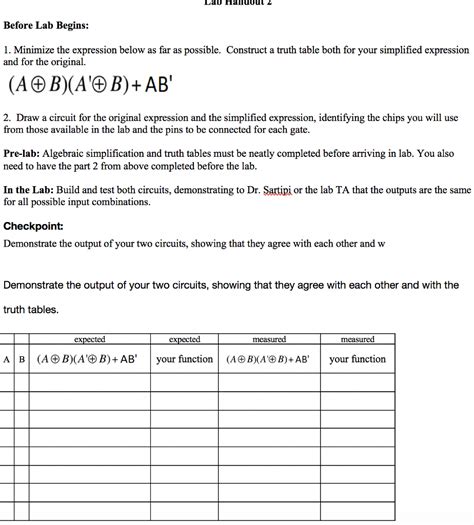 Solved Lab Handout Before Lab Begins 1 Minimize The Chegg Com