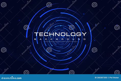 Digital Technology Blue Background Online Cyber Technology Algorithm Abstract Wave Circuit