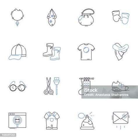 포장 라인 아이콘 컬렉션입니다 보호 디자인 지속 가능성 효율성 혁신 기능 매력 벡터 및 선형 그림 브랜딩 물류 재료 개요 표지판 세트 3차원 형태에 대한 스톡 벡터 아트 및