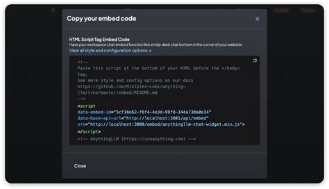 Embedded Chat Widgets ~ Anythingllm