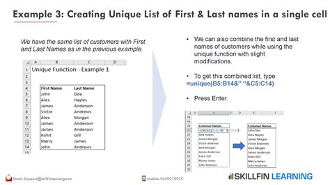 Example 3 Creating Unique List Of First And Last Names In A Single Cell