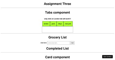 Assignment Three Neogcamp Codesandbox