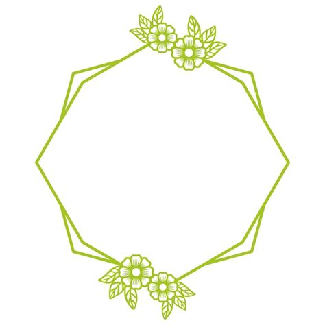 Premium Vector Hexagonal Floral Frame Vector