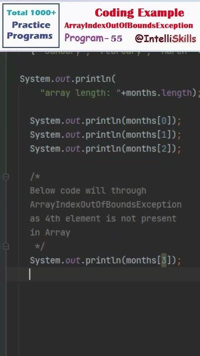 Java Program 55 Example Arrayindexoutofboundsexception In Java