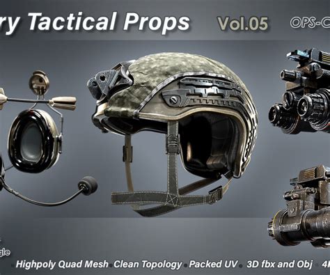 Artstation Military Props Vol 05 Ops Core Helmet Game Assets