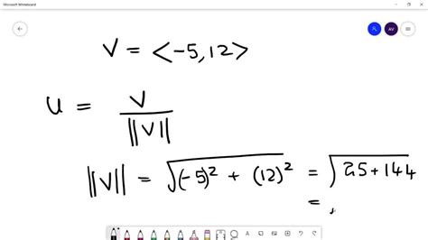 solved find a unit vector u in the direction of v verify that 𝐮 1 𝐯