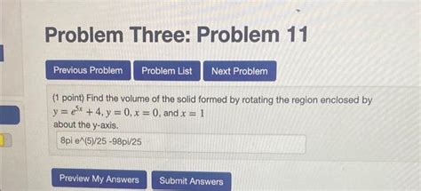 Solved Problem Three Problem 11 1 Point Find The Volume