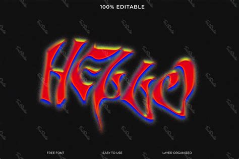 Hello Font Style Text Effect Photoshop Premium Psd File
