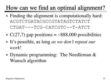 Ppt Sequence Alignments And Dynamic Programming Powerpoint